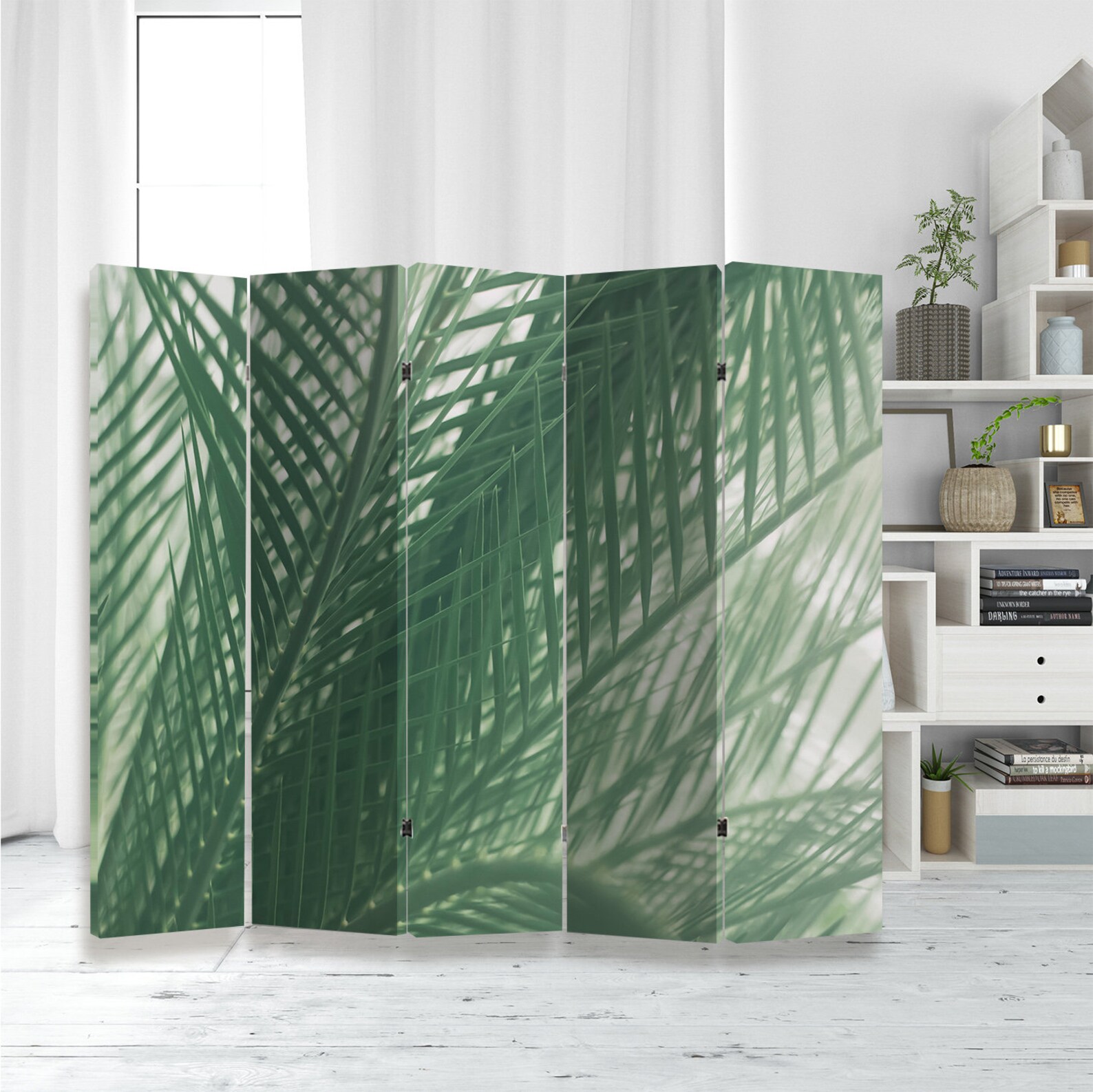 Leaf Print Screen Green Plant 3D Divider Free Standing Art Decor ...