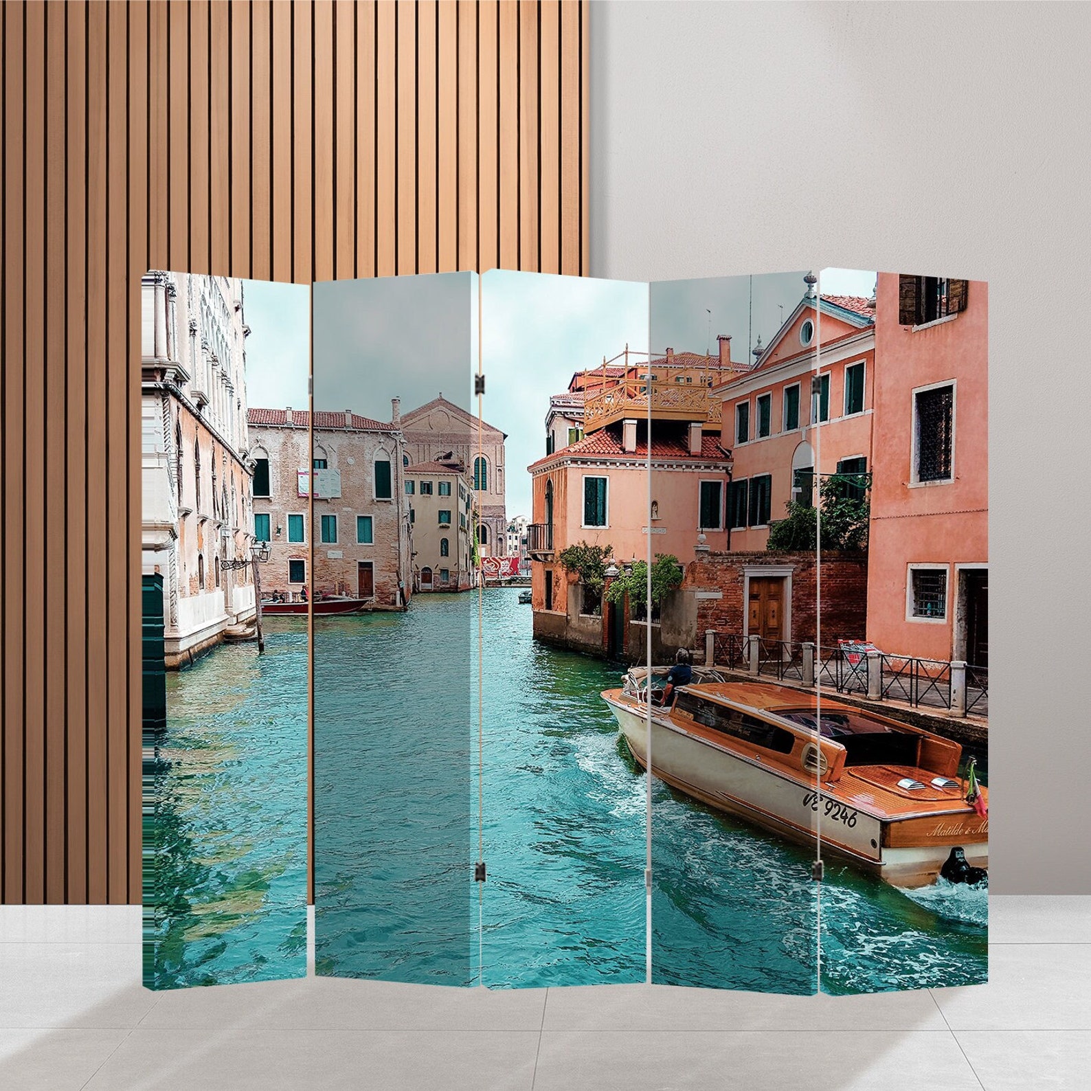 Venice Prints Canvas Room Divider Waterway Italy Art Screen Travel ...