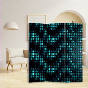 Blue Mosaic Screen Room Divider Panel Abstract Wave Partition Living ...