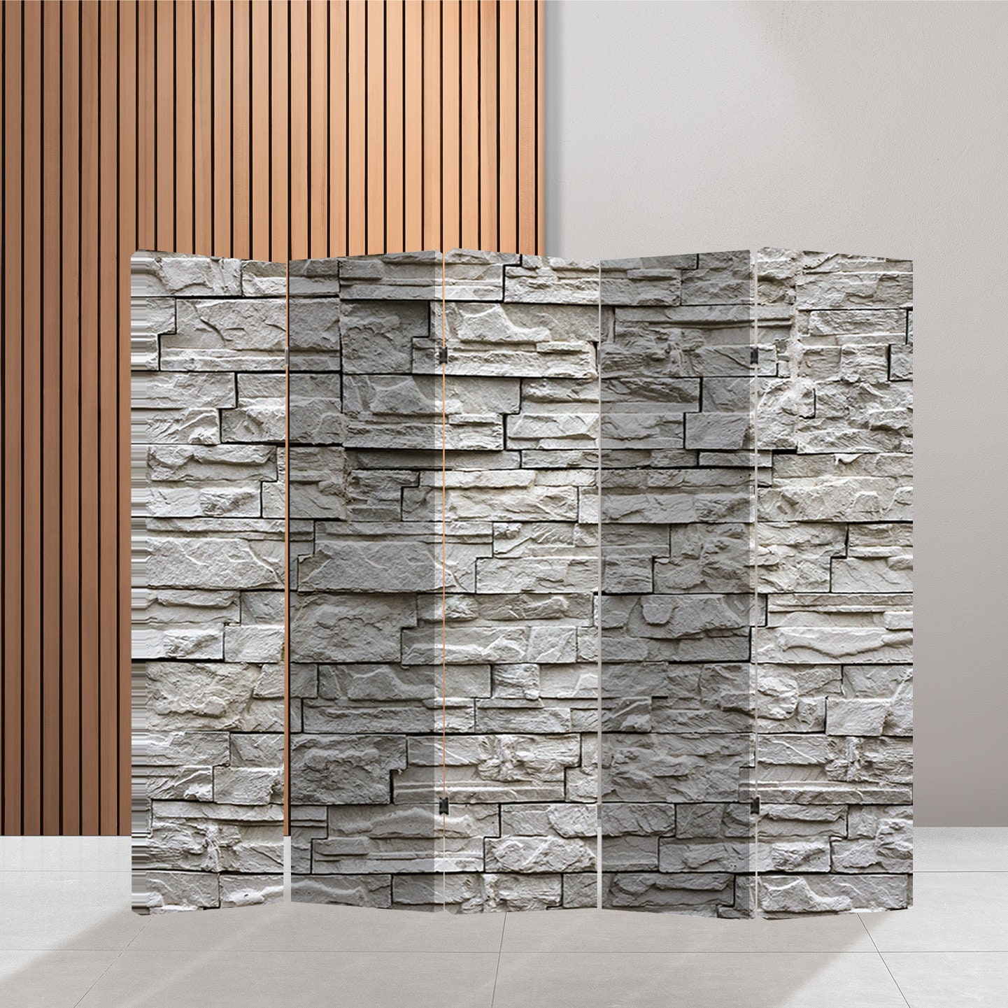 Brick Wall Print Canvas Room Divider Abstract Decor Free Standing Art ...