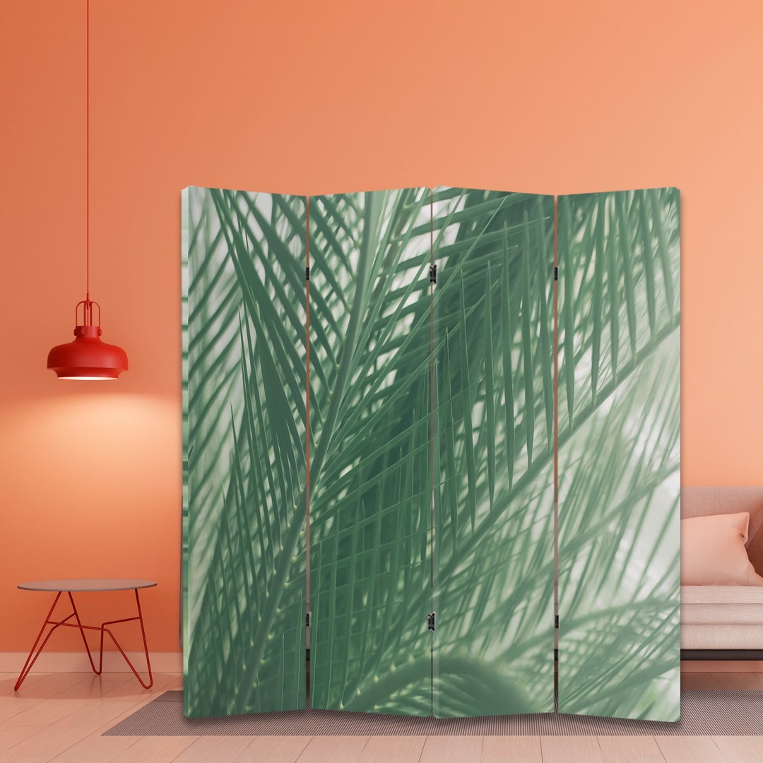 Leaf Print Screen Green Plant 3D Divider Free Standing Art Decor ...