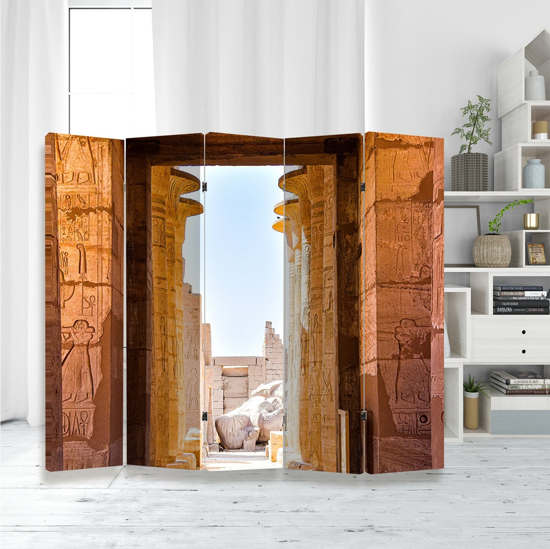 Ruins of Ancient Temple of Amon-ra Print Canvas Room Divider Decorative ...