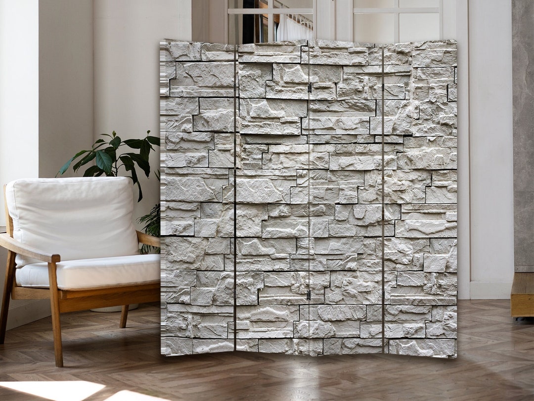 Brick Wall Print Canvas Room Divider Abstract Decor Free Standing Art ...