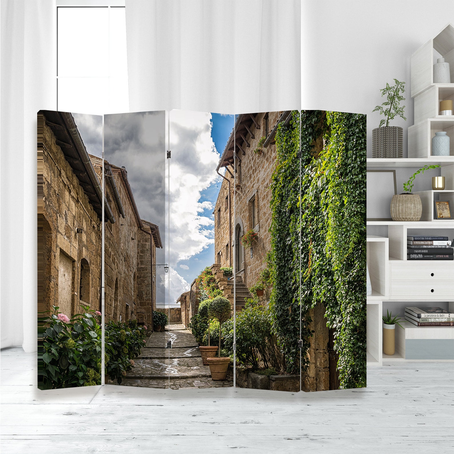 Street of Ancient City Room Divider Print Canvas Tuscany Italy ...
