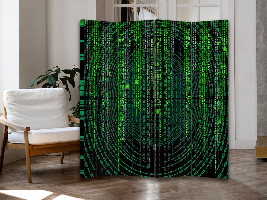 Matrix Print Canvas Room Divider Code Room Screen Hacker Room Décor ...