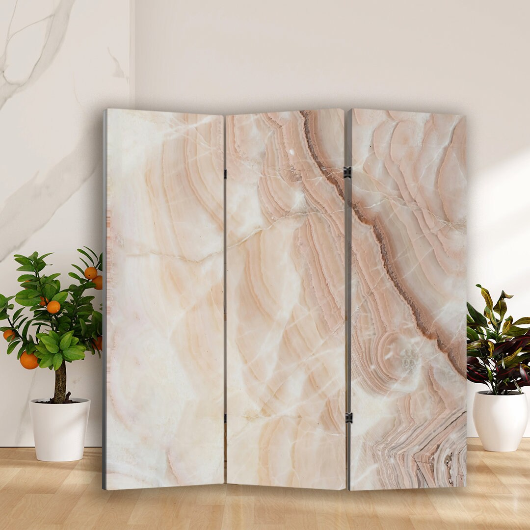 Marble Screen Print Canvas Room Divider Freestanding Panel Abstract Art ...