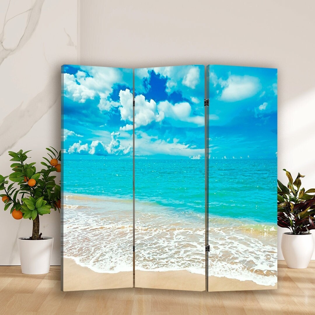 Beach Print Screen Divider Canvas Ocean Art Decor Seascape Print Free ...