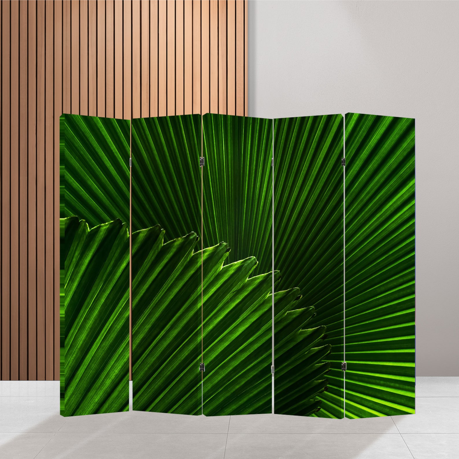 Palm Leaf Paravent Print Room Divider Panels Standing Screen Canvas ...