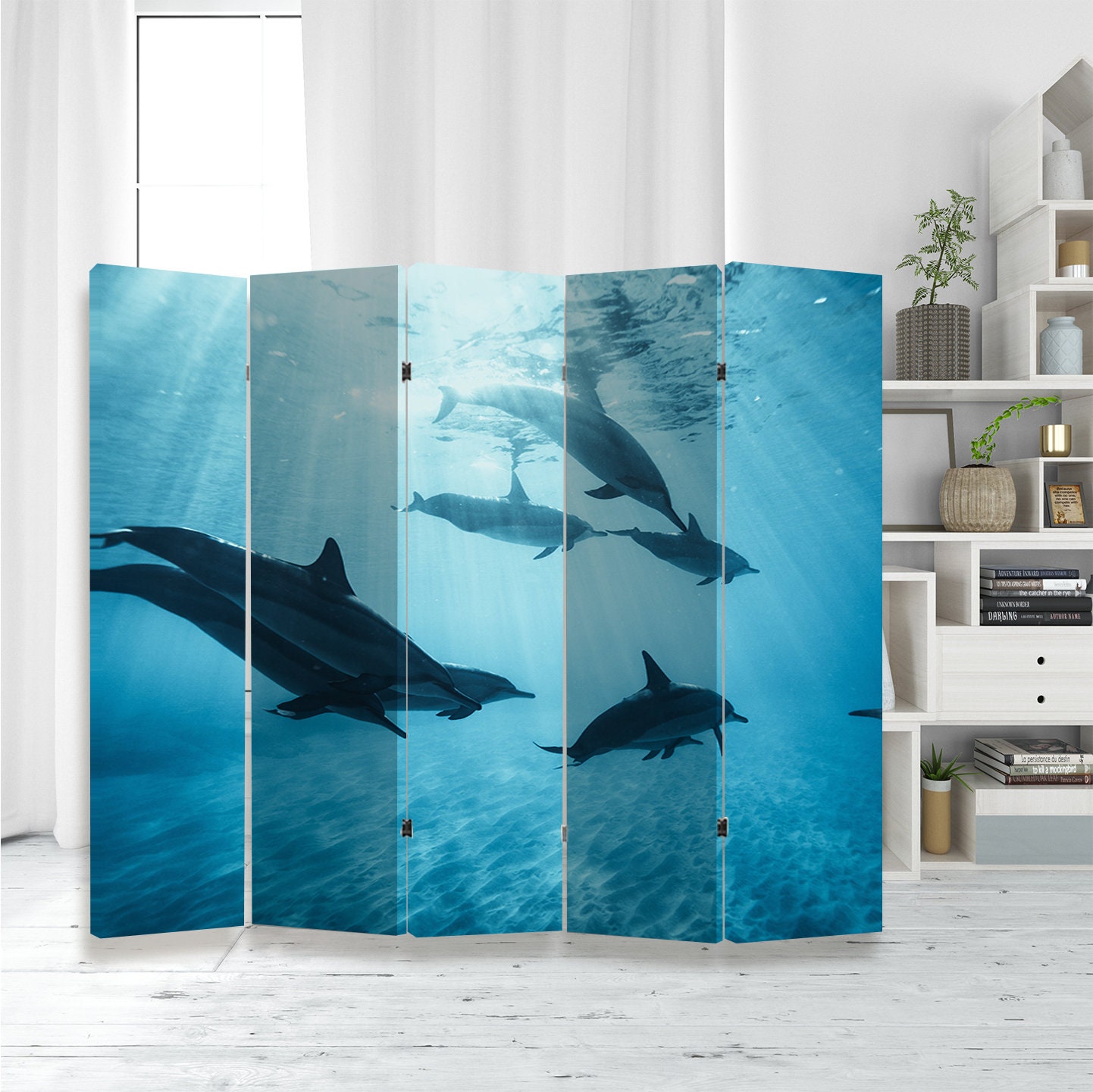Undersea World Print Canvas Room Divider Underwater Screen Nautical ...