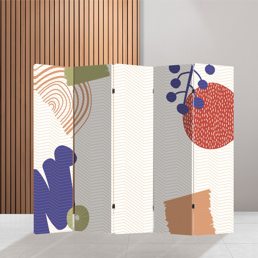 Abstract Screen Room Dividers Panel Free Standing Modern Style Wave ...