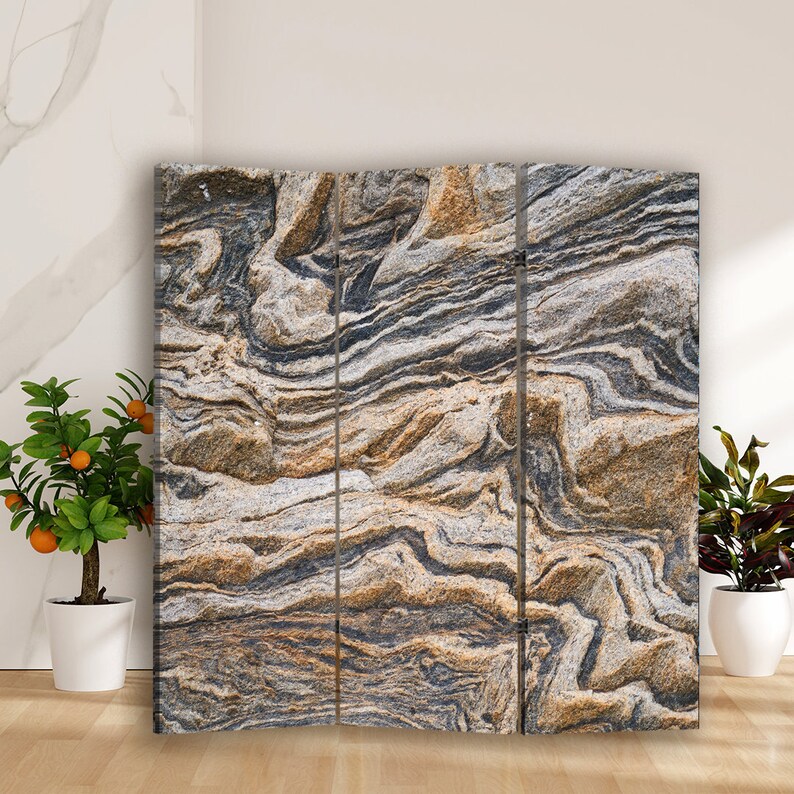 Stone Room Divider Print Dressing Screen Abstract Divider Panels Free ...
