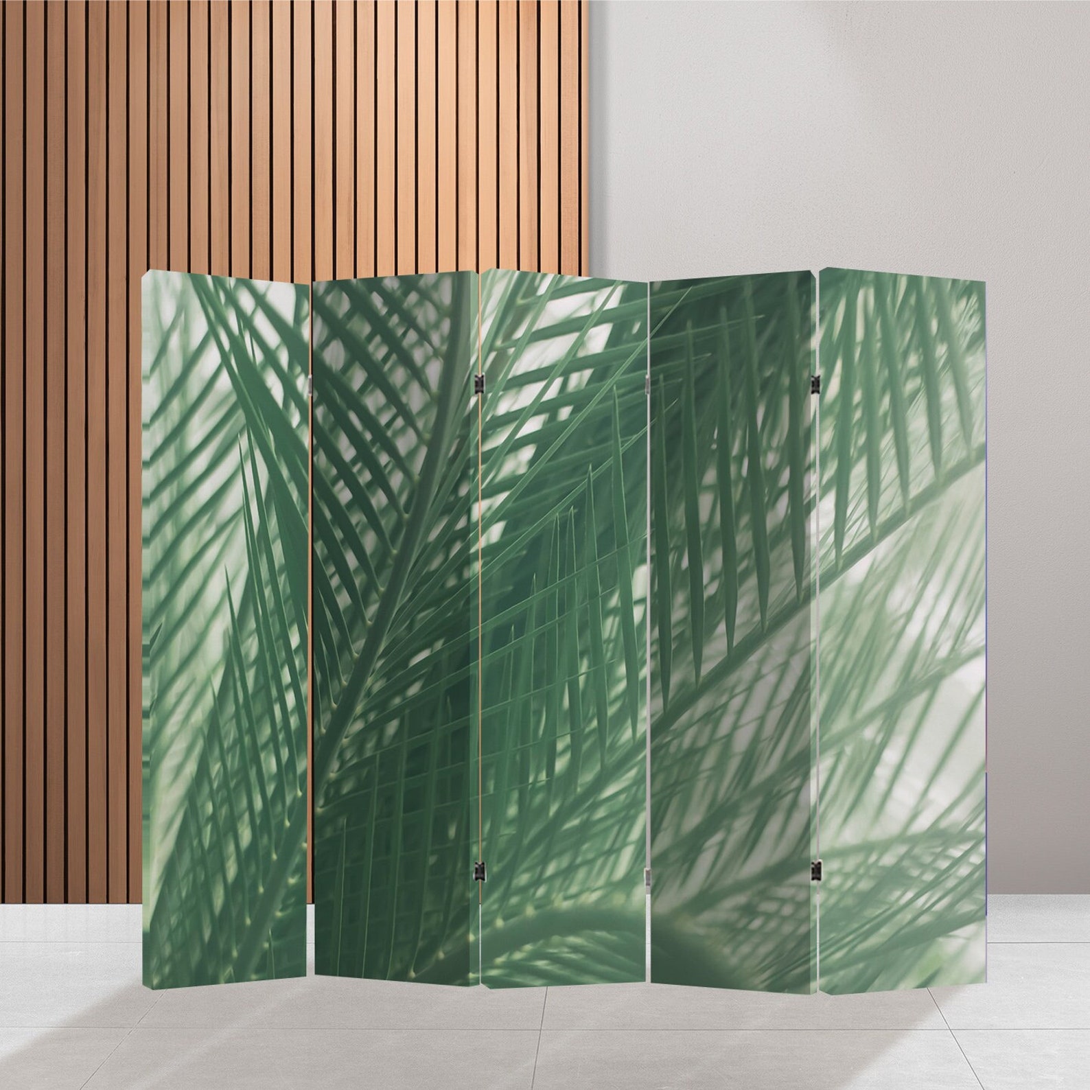 Leaf Print Screen Green Plant 3D Divider Free Standing Art Decor ...