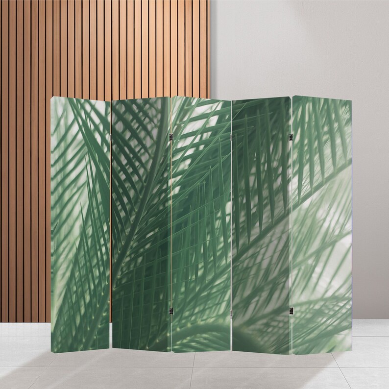 Leaf Print Screen Green Plant 3D Divider Free Standing Art Decor ...