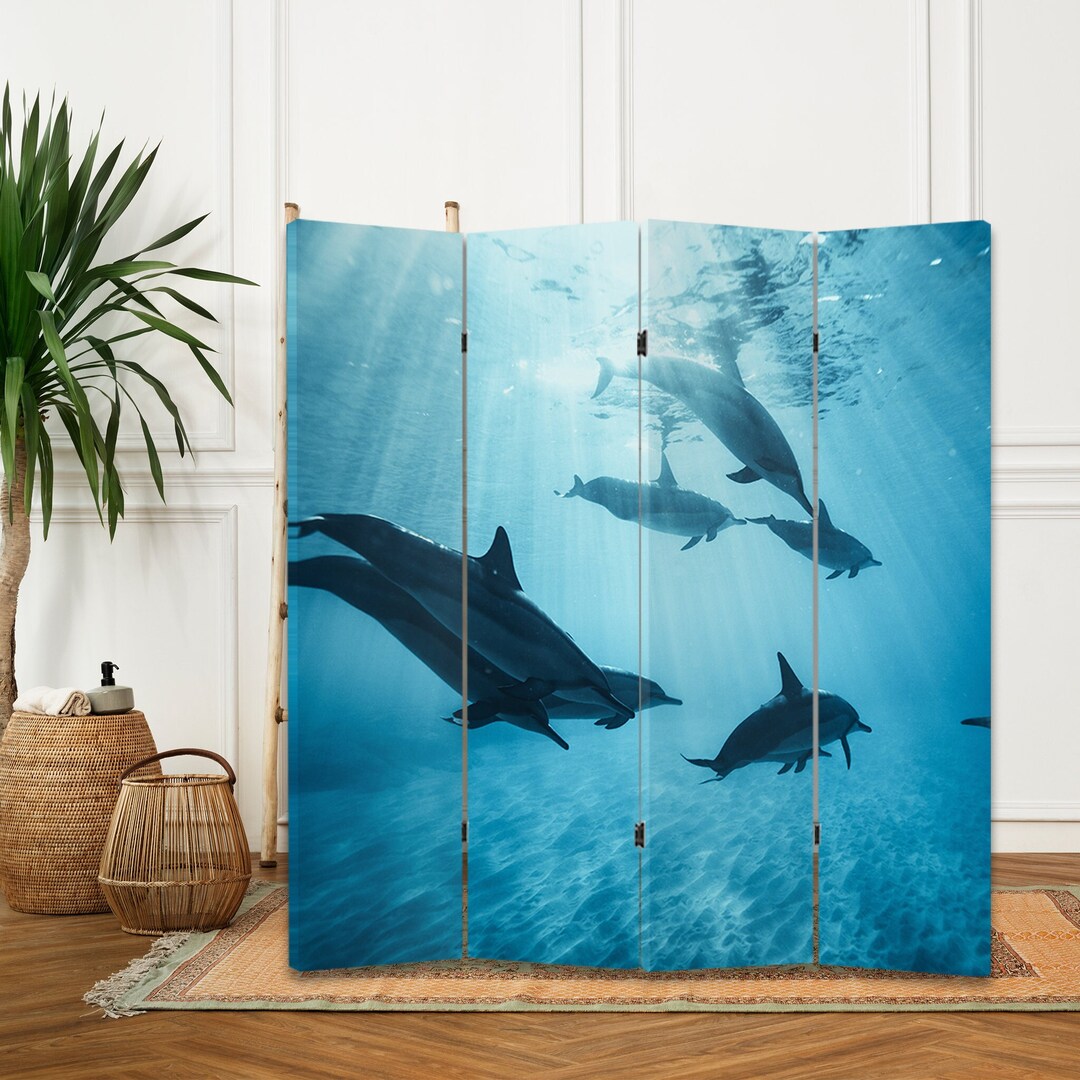 Undersea World Print Canvas Room Divider Underwater Screen Nautical ...