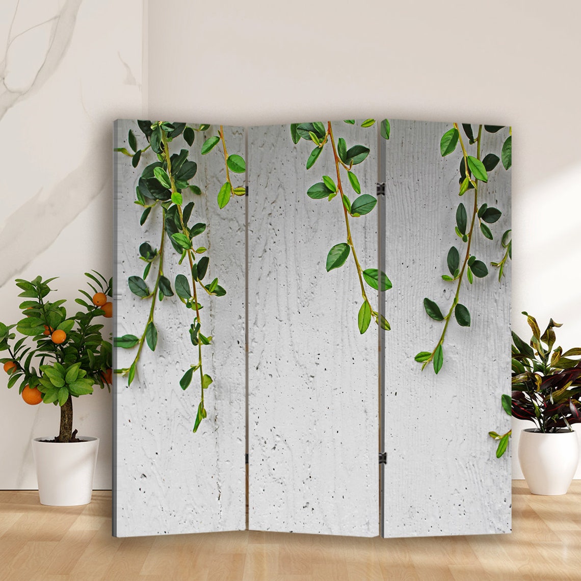 Leaves Screen Print Room Divider Freestanding Panel Branches Room ...