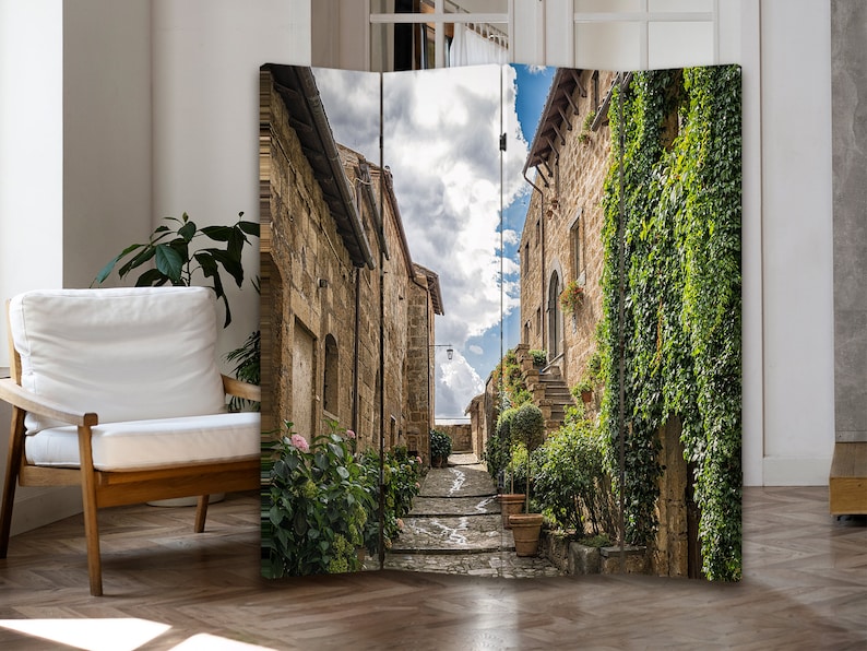 Street of Ancient City Room Divider Print Canvas Tuscany Italy ...