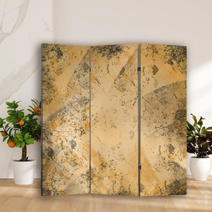Yellow Abstract Dressing Screen Print Room Divider Freestanding Panel ...