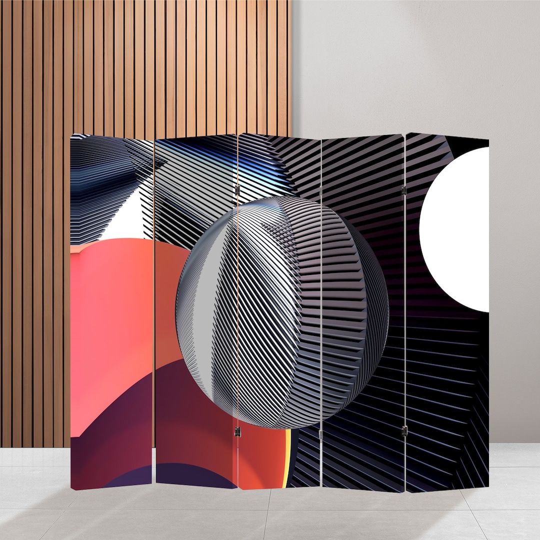 Sphere Room Dividers Screen Abstract Print Canvas Floor Divider Panels ...
