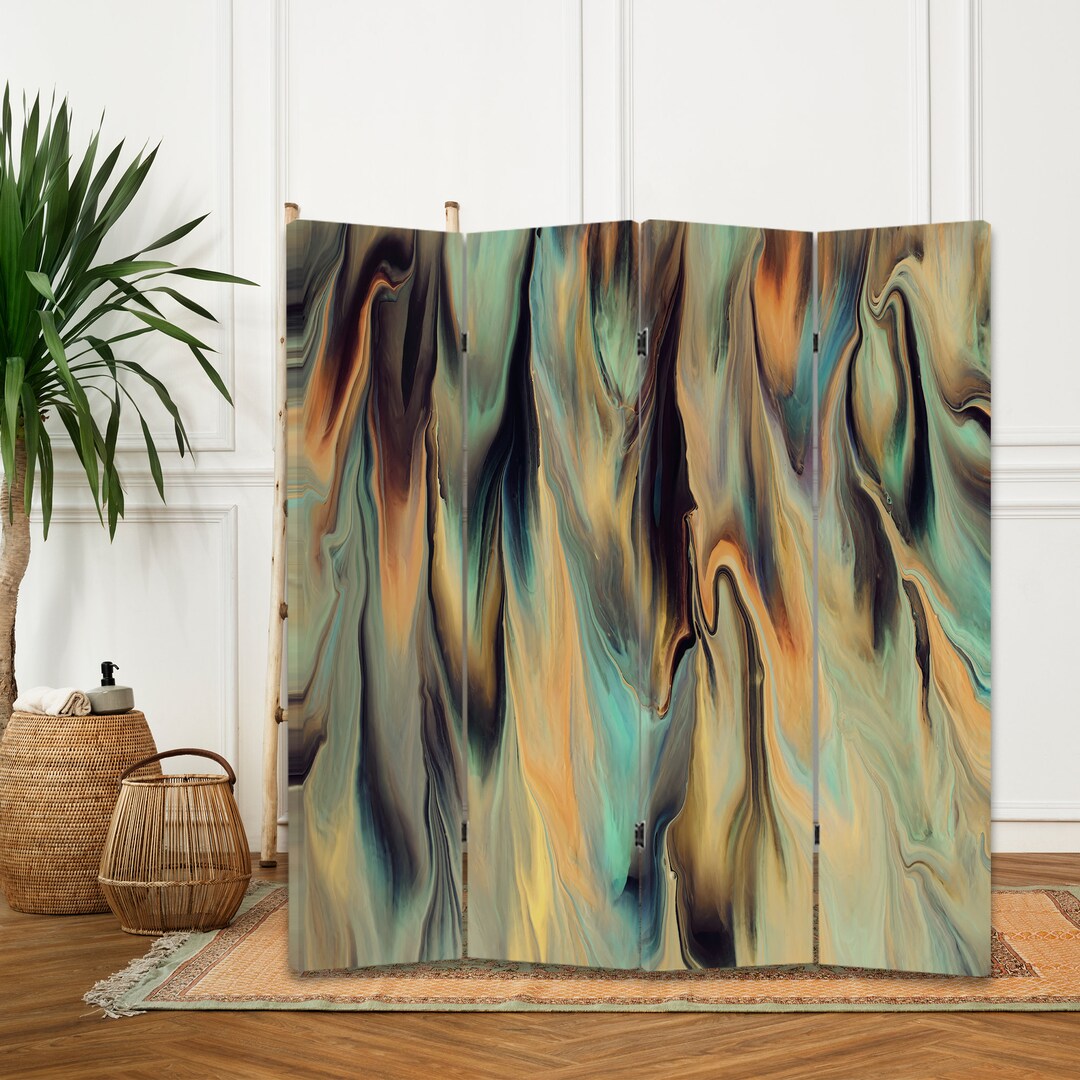 Colorful Abstract Screen Print Paint Mixing Texture Room Divider Free ...