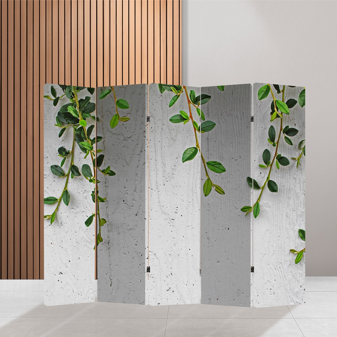 Leaves Screen Print Room Divider Freestanding Panel Branches Room ...