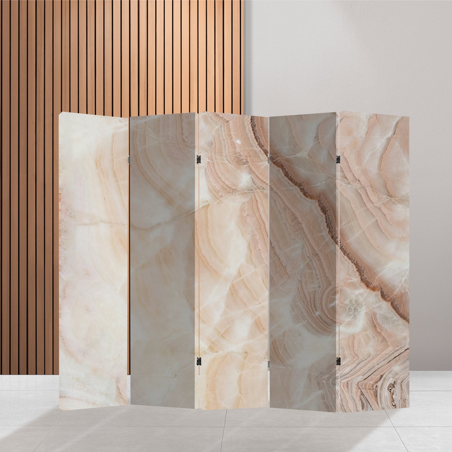 Marble Screen Print Canvas Room Divider Freestanding Panel Abstract Art ...