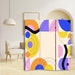Geometric Figures Floor Screen Abstract Canvas Room Divider Circle ...