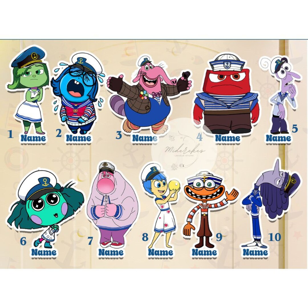 Personalized Disney Inside Out 2 Characters Magnet, Joy Sadness Anxiety ...
