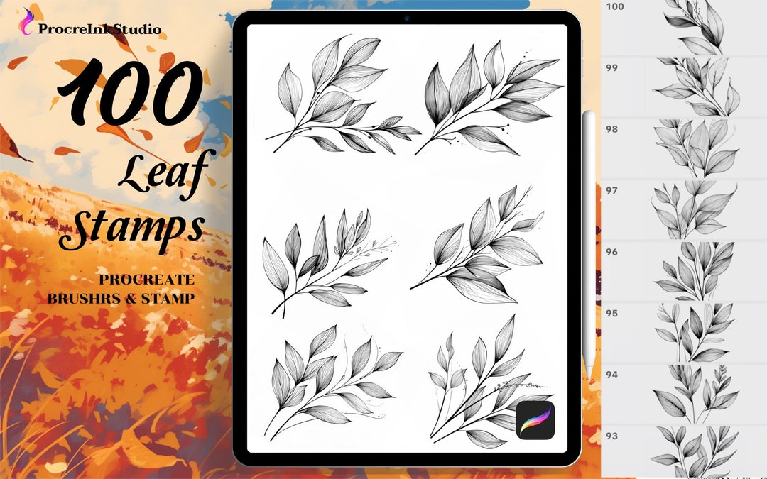 Procreate Leaf Stamps: 100 Botanical Brushes (procreate Only) - Etsy