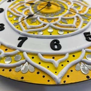 Wall Clock- Clay and Mirror Art - Etsy