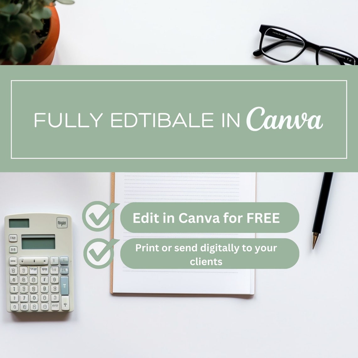 Customizable Invoice Template, Printable Billing Form, Digital Download ...
