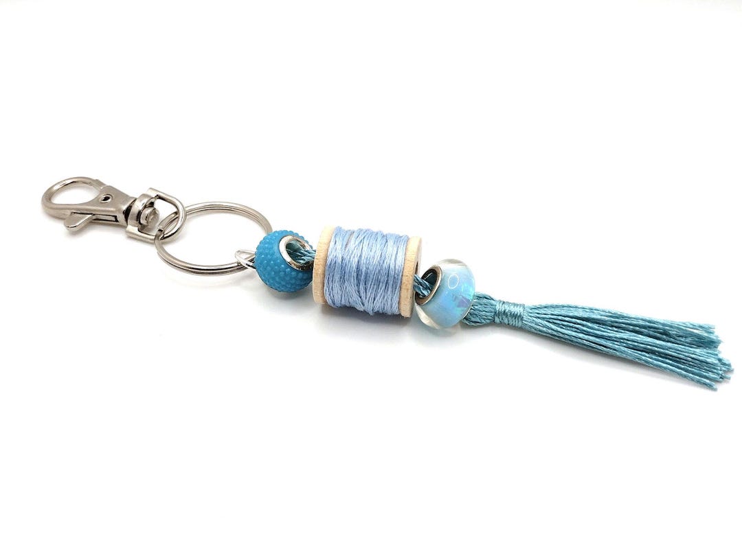 Mini Thread Spool Keychain Scissor Fob Junk Journal Jewelry Bag Charm ...
