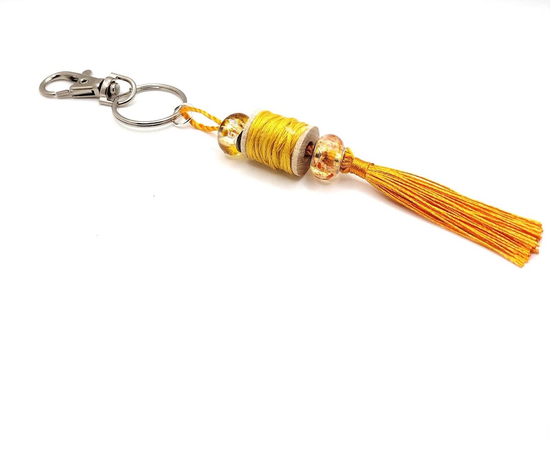 Mini Thread Spool Keychain Scissor Fob Junk Journal Jewelry Bag Charm ...
