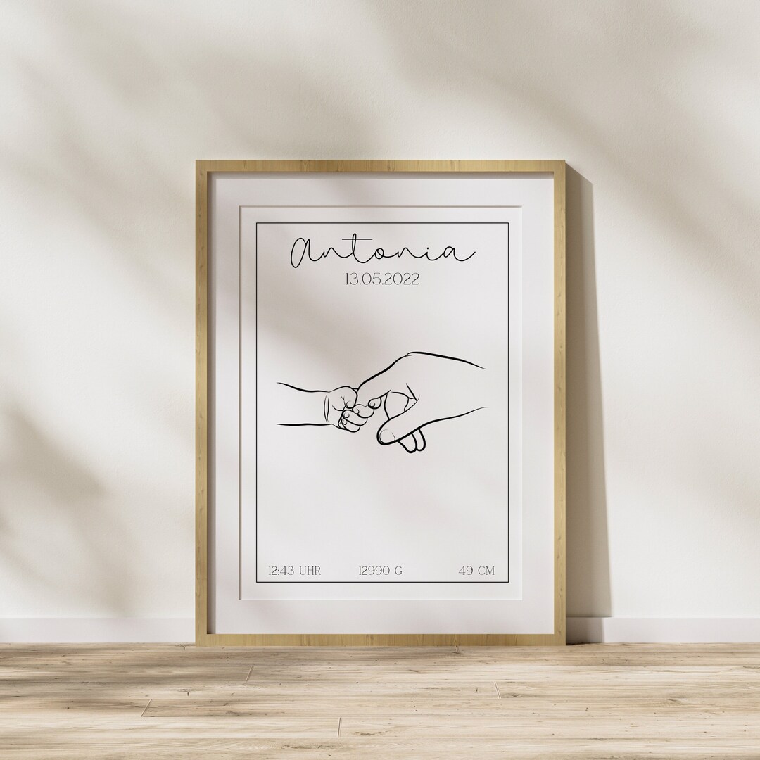 Personalized Birth Poster Mural for Baby Room Gift for Newborn Poster ...
