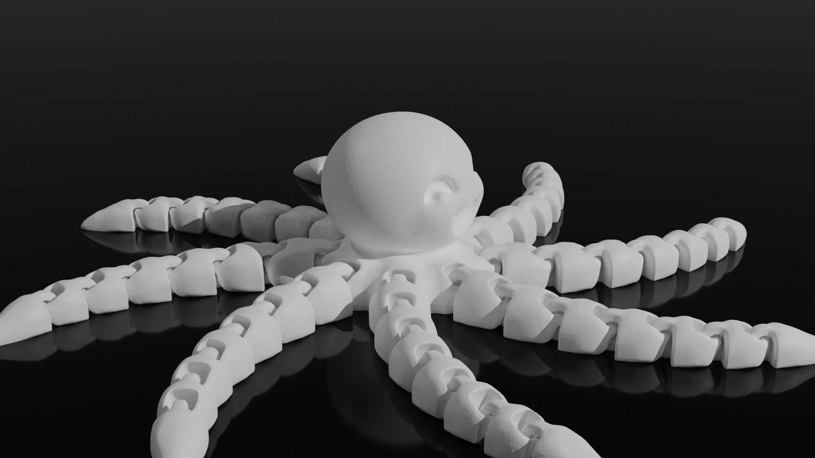 Smiling Articulated Flexi Octopus | STL File for 3d-printing - Etsy