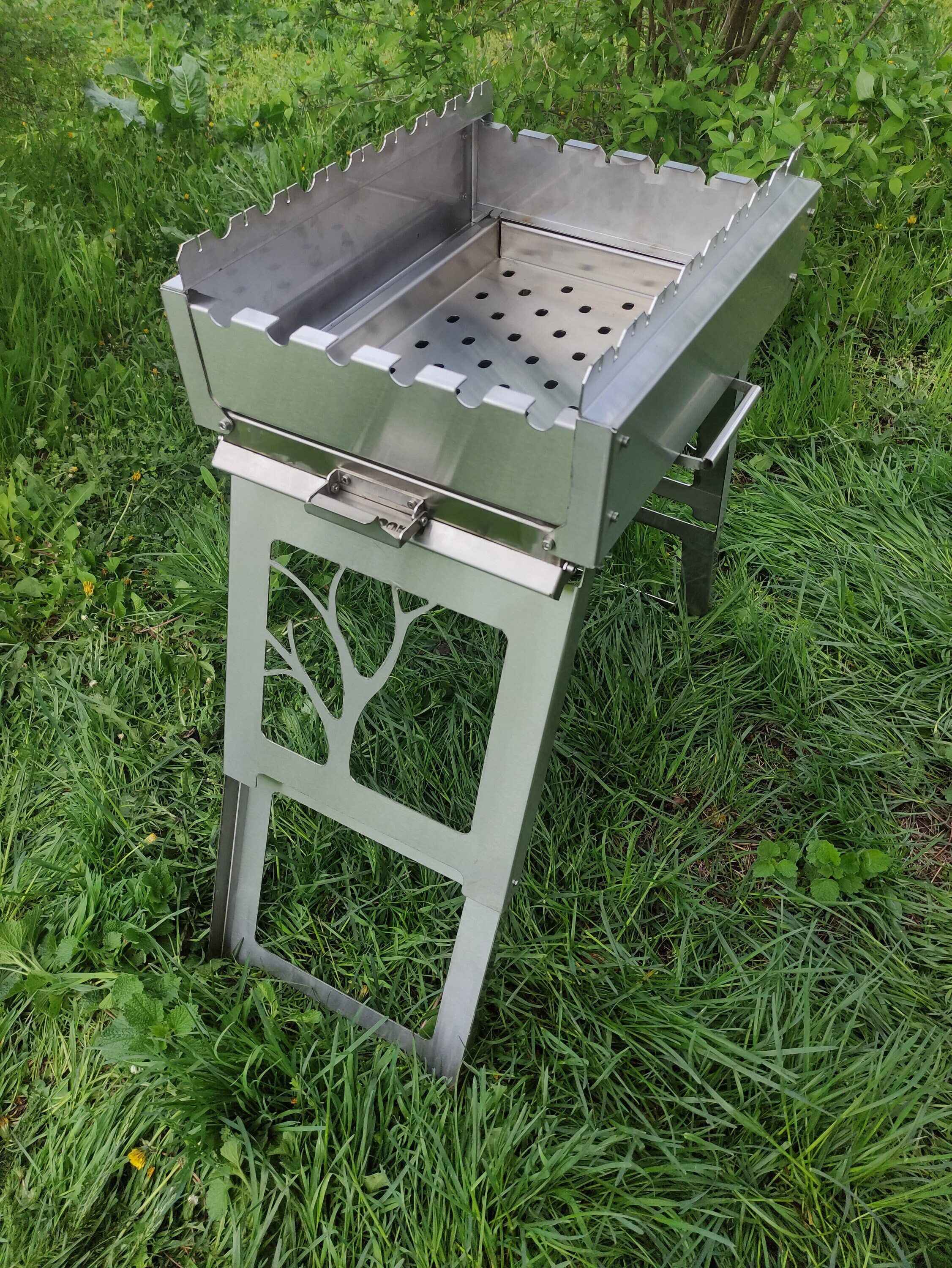 Brazier With Grill Grate! Barbecue Suitcase Made of Stainless Steel ...
