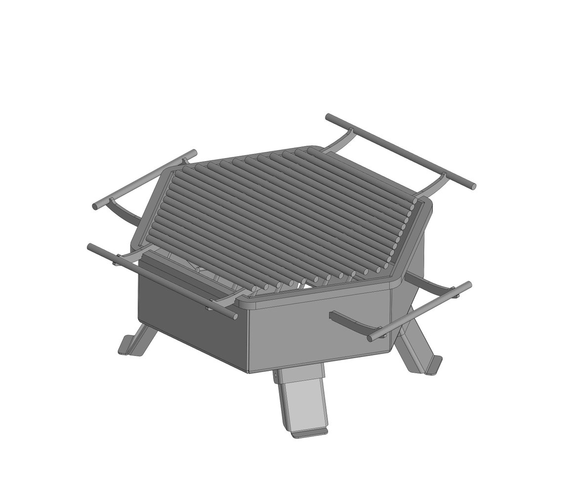 Hexagonal Hibachi Grill Camping Grill Fire Bowl, Tabletop Grill ...