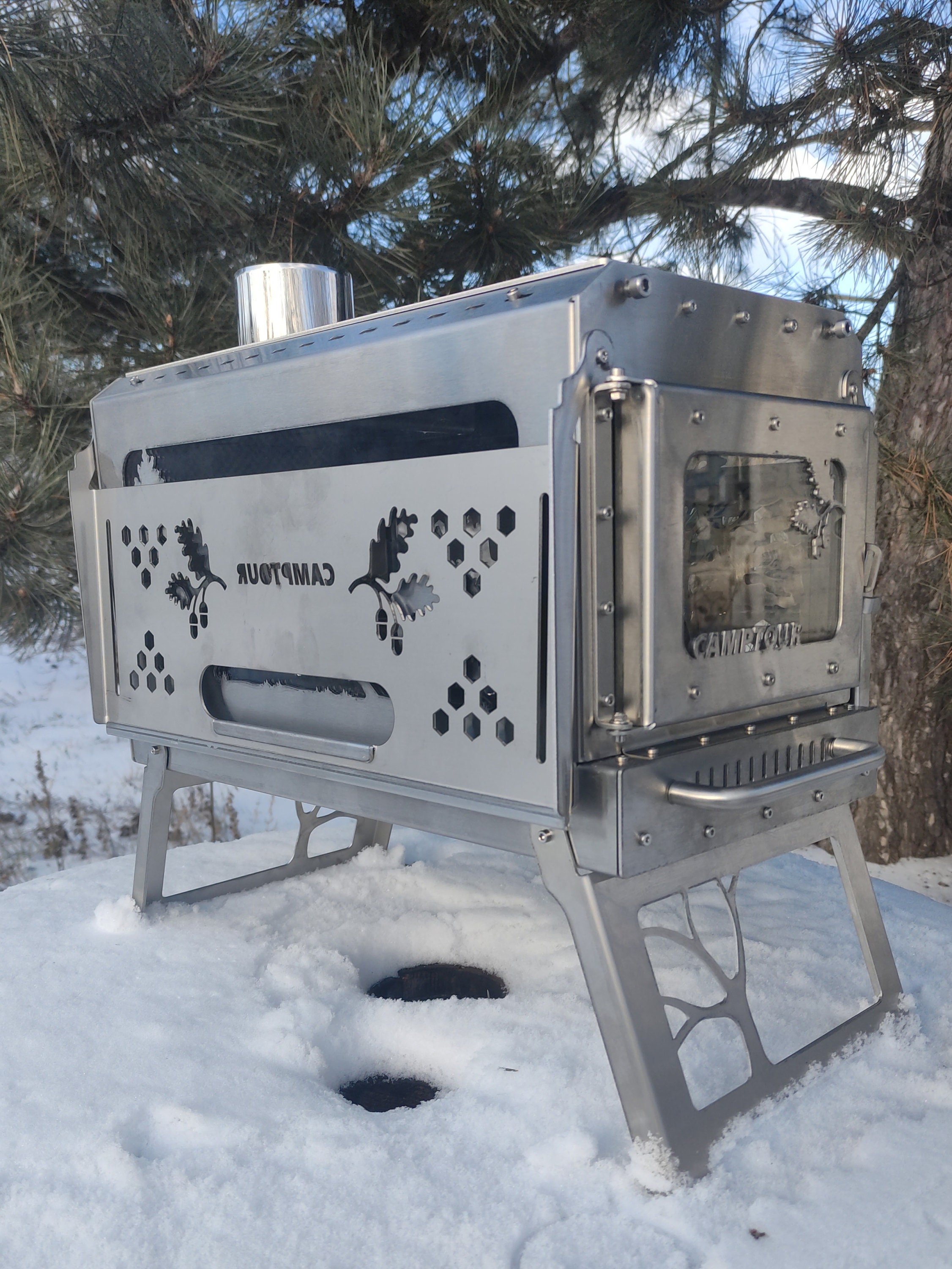 Tent Stove With an Original Design! Stainless Steel Stove With Glass ...