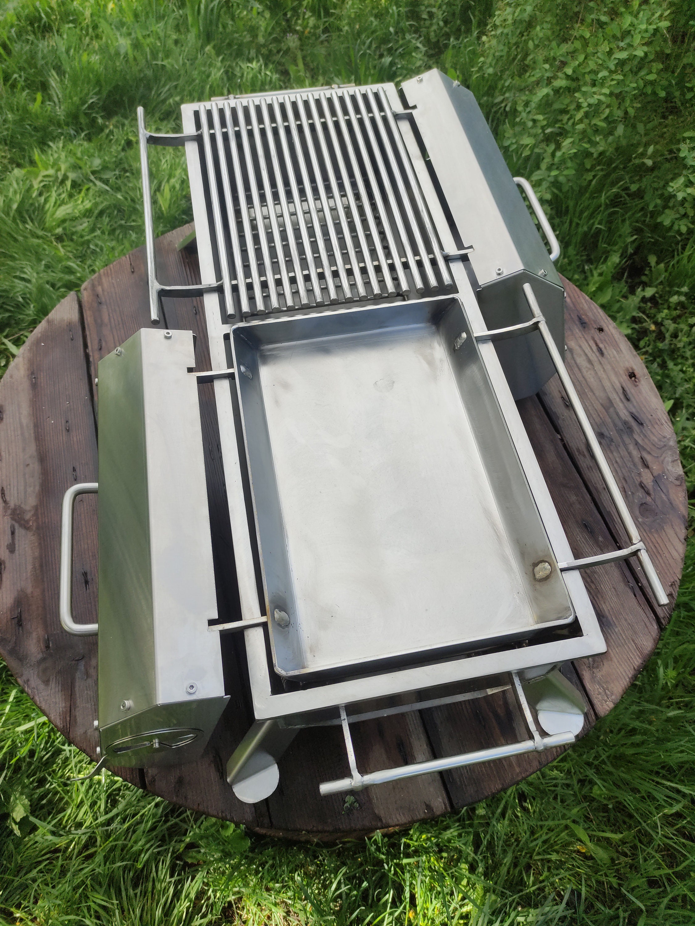 Plancha! Charcoal Grill! Barbecue With Grate and Lid! Tabletop Hibachi ...