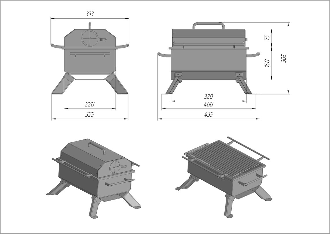 Hexagonal Hibachi Grill Camping Grill Fire Bowl, Tabletop Grill ...