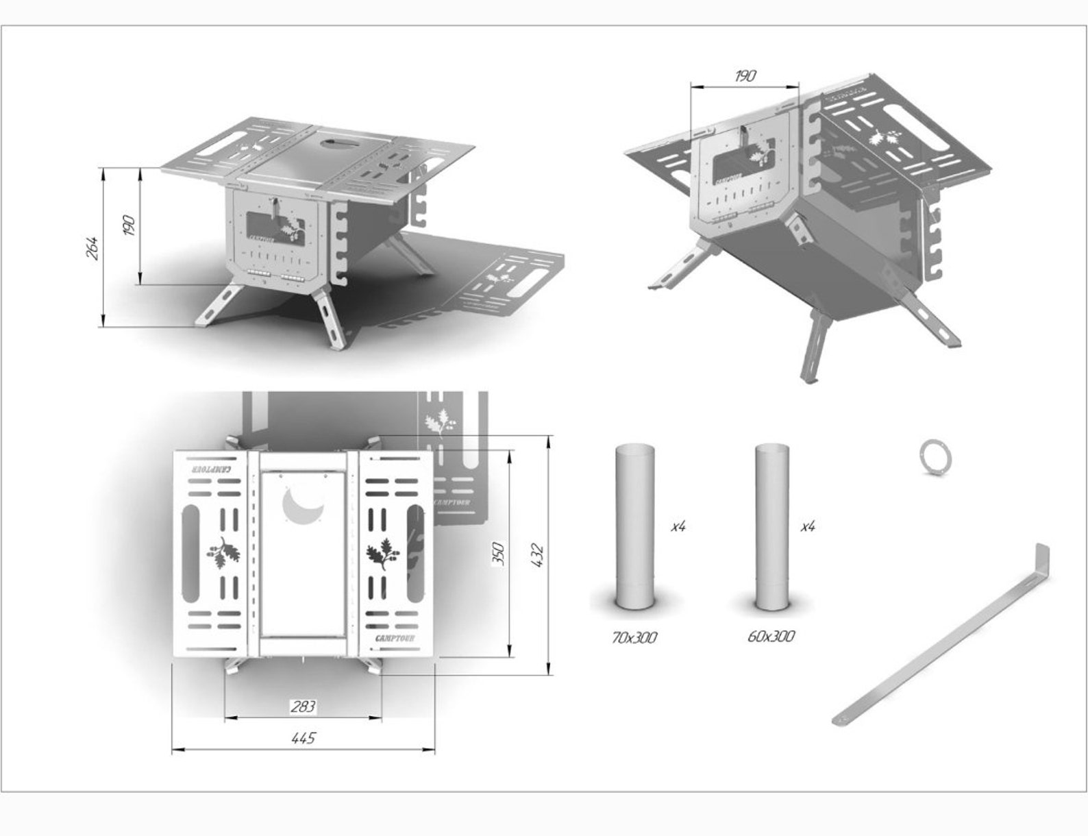 Stove With Chimney + Pellet Burner + Heat Exchanger With Cooking ...