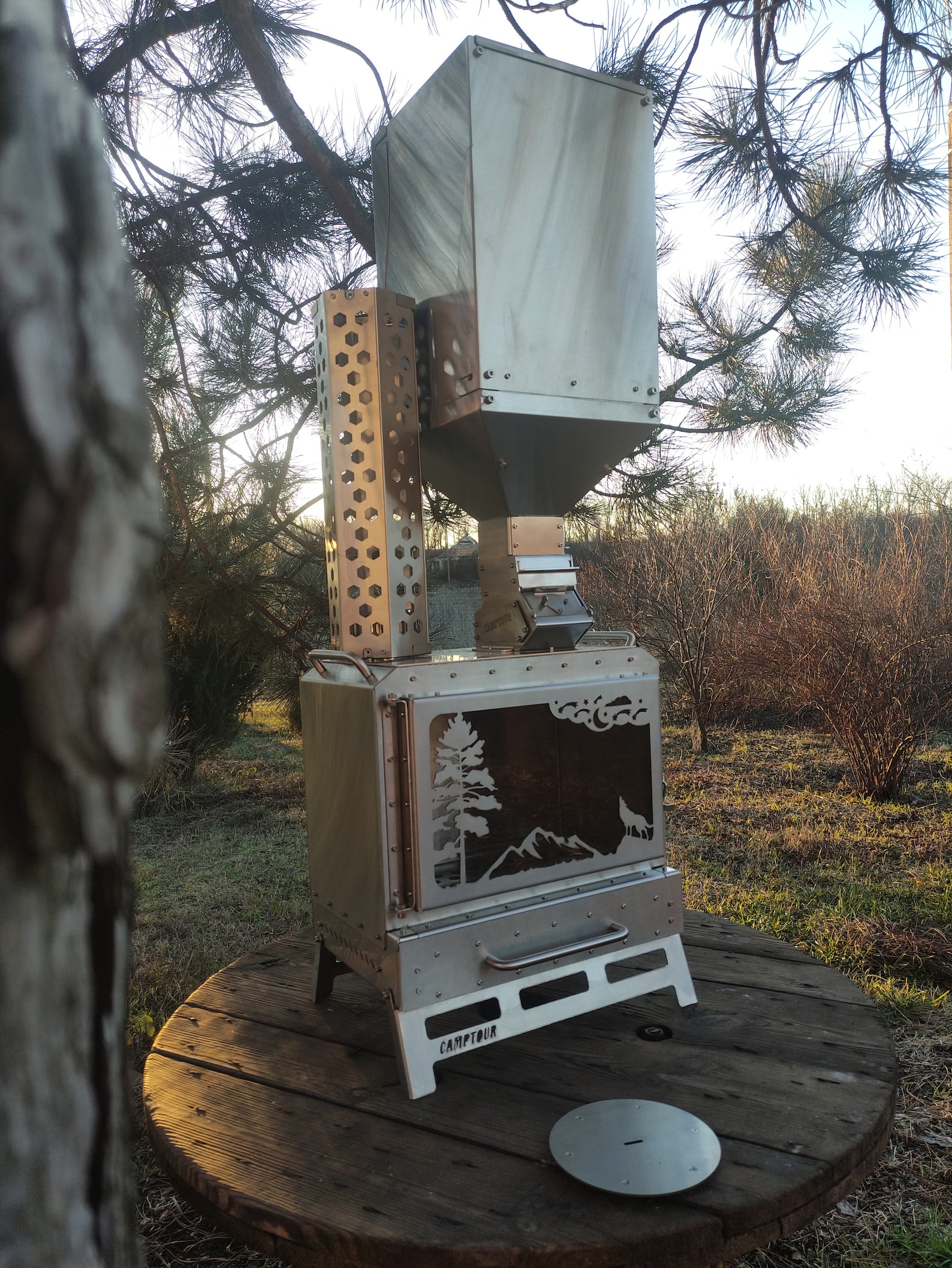 Pellet Burner for Wood Stoves and Fireplaces With Gravity Feed of ...