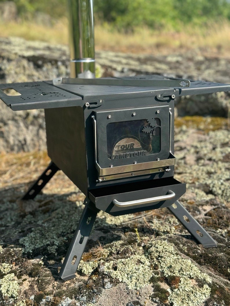 Outdoor Camping Stove. Hot Tent Stove With Chimney! Portable Stove for ...