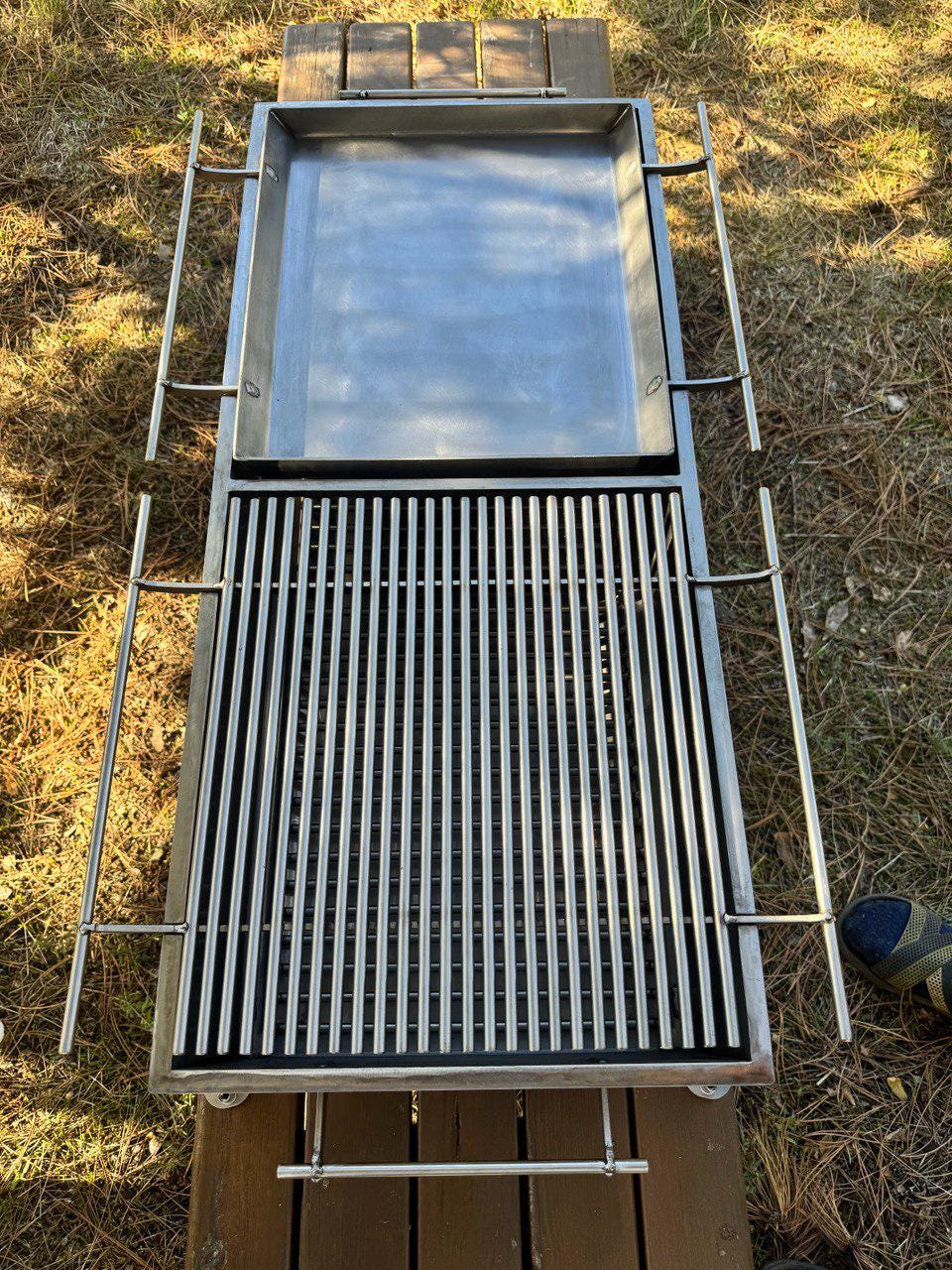 Powerful Tabletop Grill! Large Hibachi Grill. Barbecue Made of ...