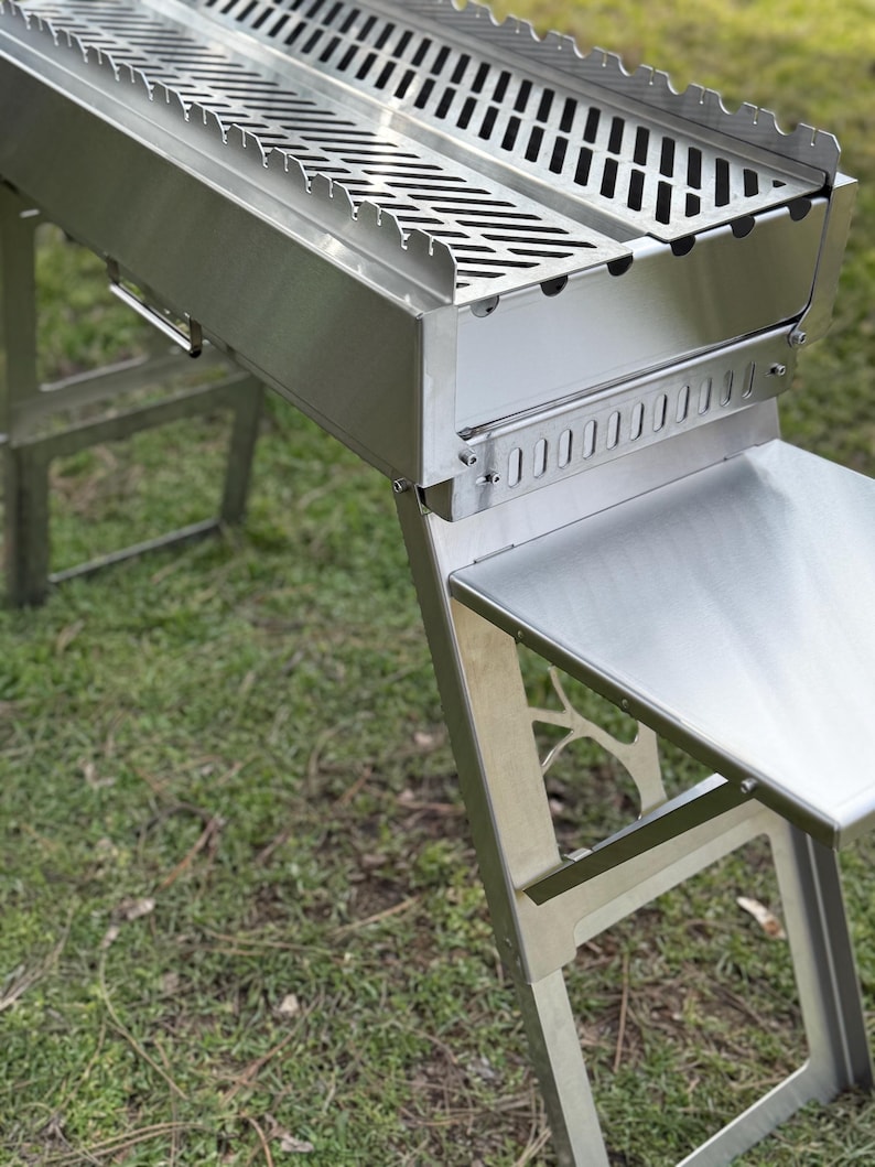 Mangal! Portable Grill With Side Table and Grill Grate. Barbeque ...