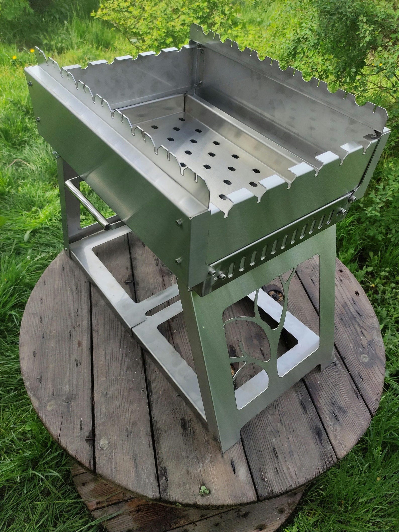 Brazier With Grill Grate! Barbecue Suitcase Made of Stainless Steel ...
