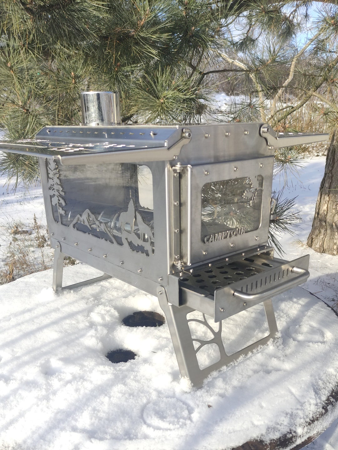 Pellet Stove Complete With Chimney Hot Tent Stove Using Wood or Pellets ...