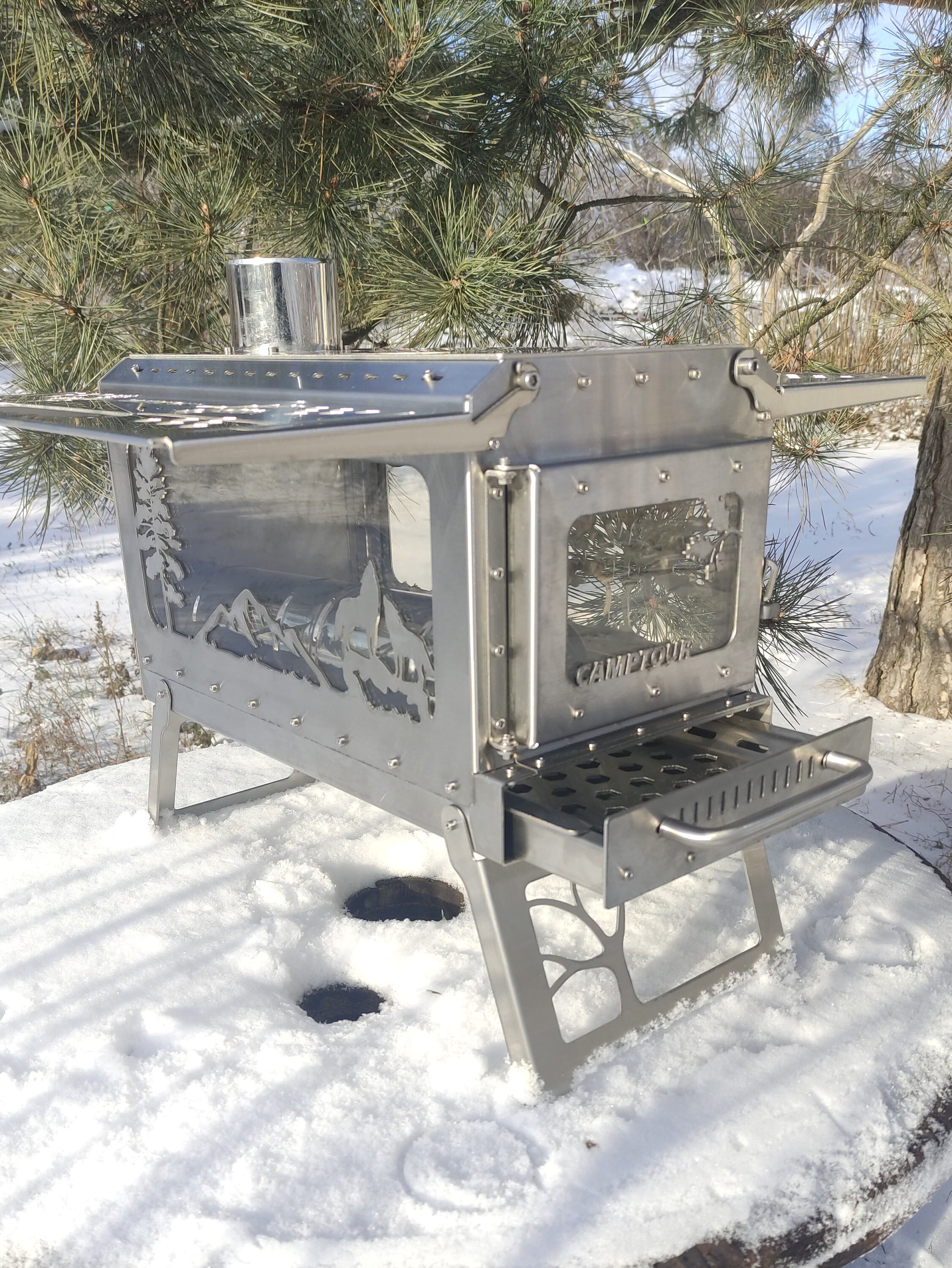 Pellet Stove Complete With Chimney Hot Tent Stove Using Wood or Pellets ...