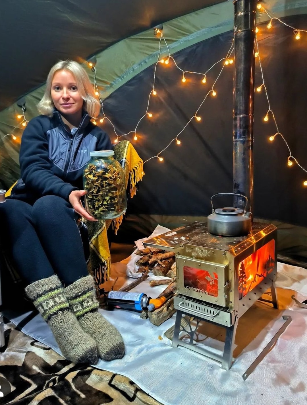 Wood Burning Stove for Tents or Small Spaces! Outdoor Camping Stove ...