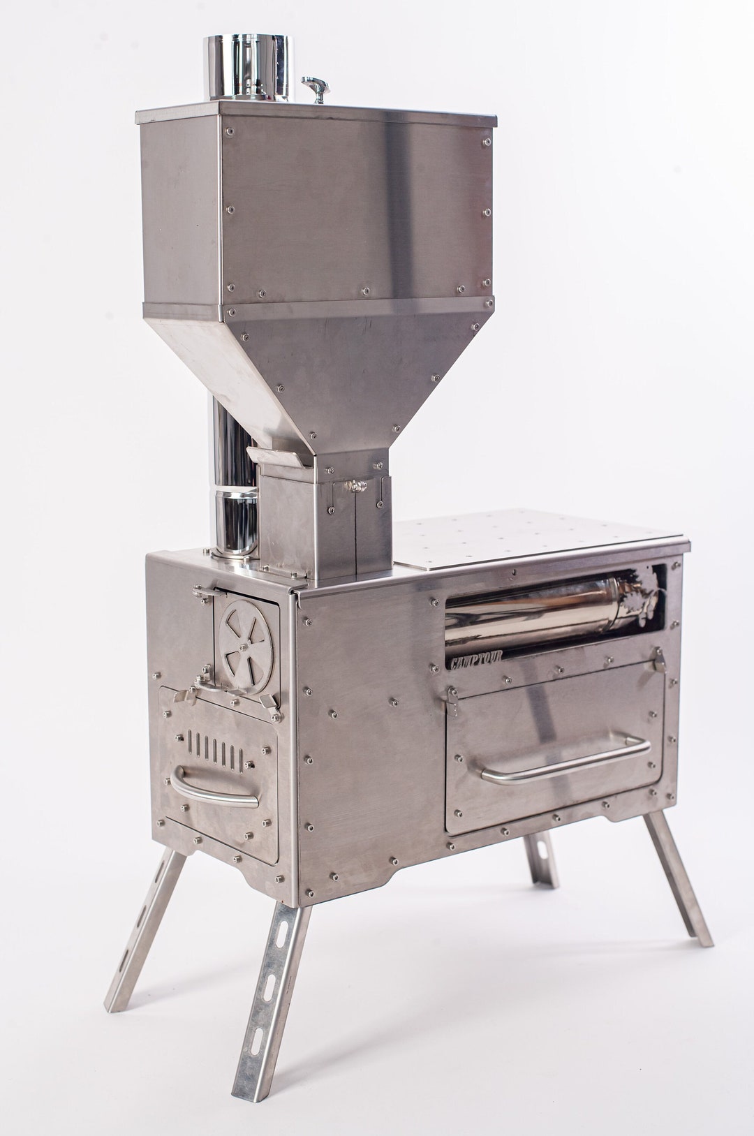 Gravity Feed Pellet Stove With Oven and Cook Top! Mini Hot Tent Stove ...