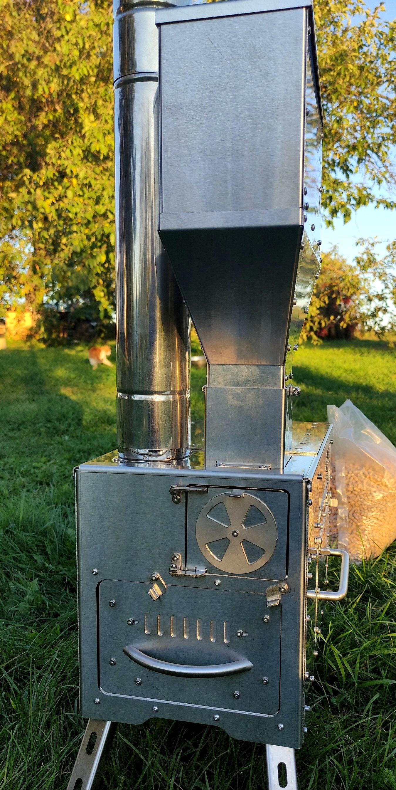 Gravity Feed Pellet Stove With Oven and Cook Top Powerful Stove for ...